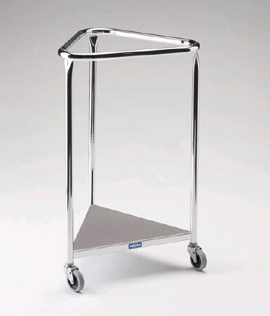 Hamper Stand Rolling Triangular Opening Open Top Without Lid - Mock Medical