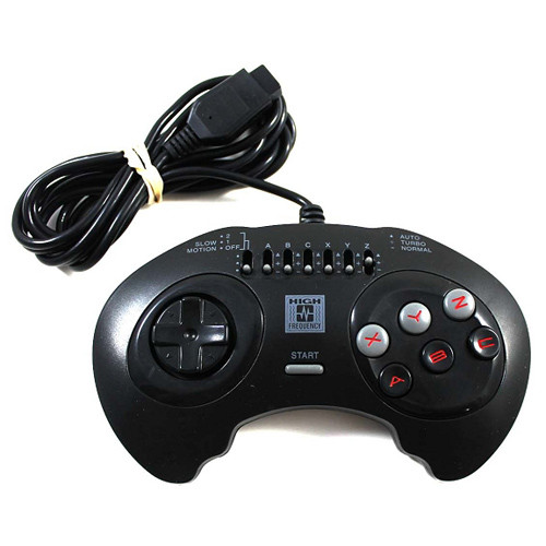 High Frequency 6 Button Black Controller Genesis For Sale | DKOldies