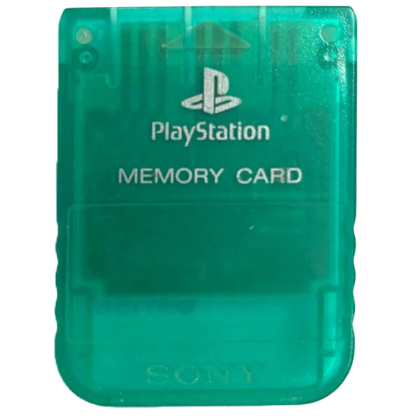 PS1 Original Memory Card Clear Green Playstation 1 For Sale | DKOldies