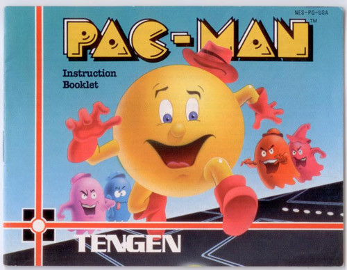 Manual Pac-Man Rare Label Namco Nintendo NES Instructions For Sale