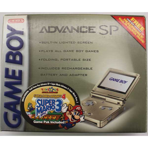 Game Boy Advance SP System Gold Toys R Us Exclusive Complete In Box For ...