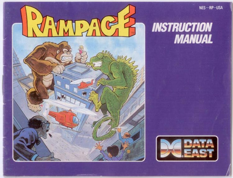 Manual Rampage Nintendo NES Instructions For Sale | DKOldies