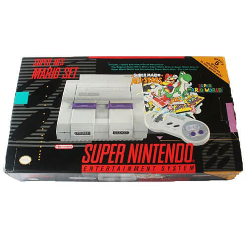 Super Nintendo SNES Mario Set System Complete in Box For Sale