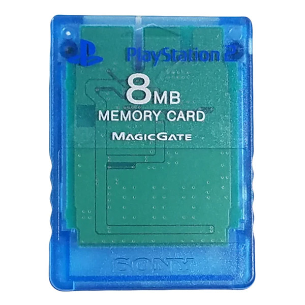 Original Memory Card 8mb Clear Blue Playstation 2 PS3 For Sale | DKOldies