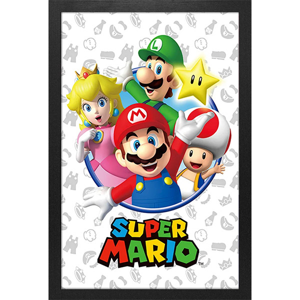 Super Mario Bros. Character Greeting Framed Print For Sale
