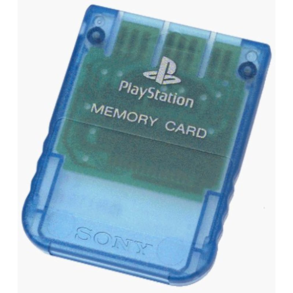 PS1 Original Memory Card Clear Blue Playstation 1 For Sale | DKOldies