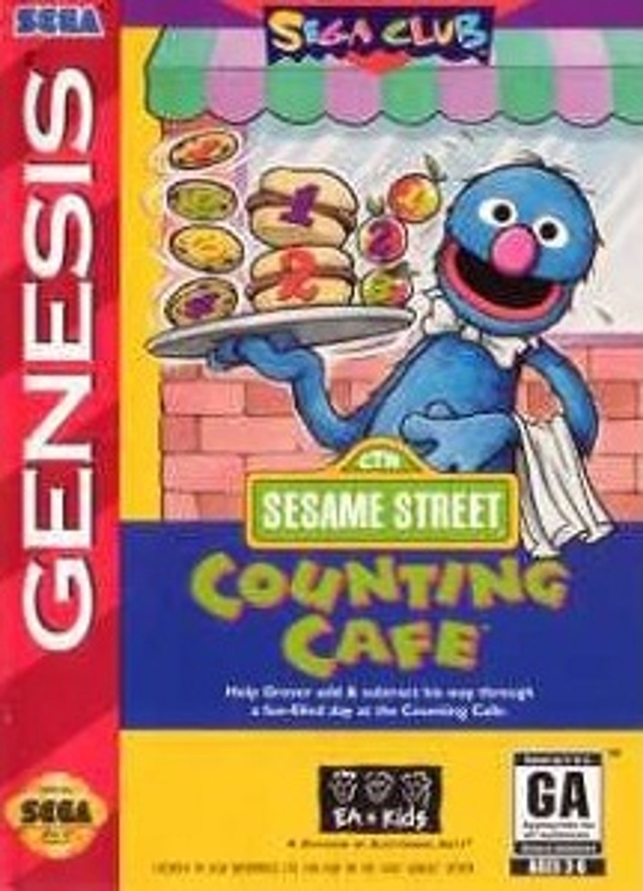 Sesame Street Counting Cafe Sega Genesis Game Cartridge For Sale