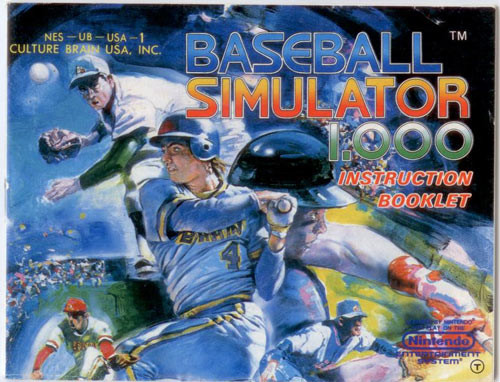 Manual Baseball SimulaTor 1 000 Nintendo NES Instructions For Sale