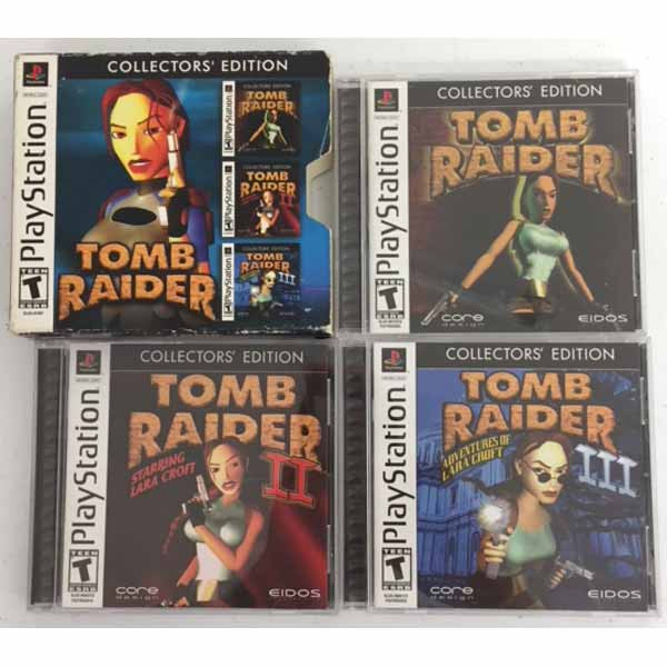 Complete Tomb Raider Collectors Edition PS1 Game Bundle For Sale