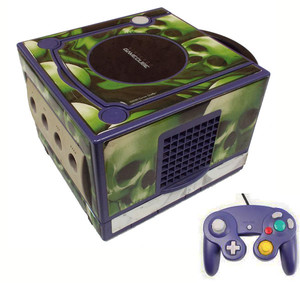 Nintendo GameCube System Console Green Skulls Original Bundle For Sale