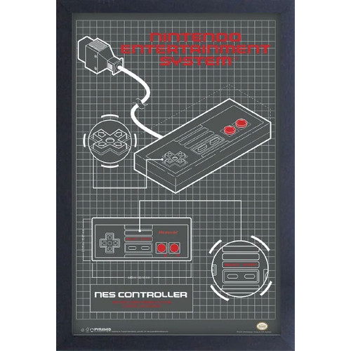 Nintendo NES Controller Portrait NES Framed Print For Sale