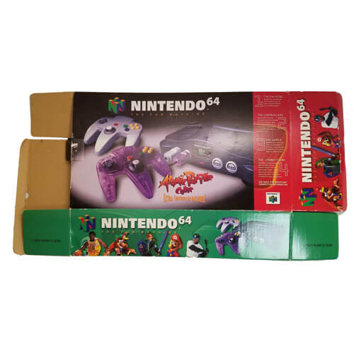 Original Nintendo N64 Atomic Purple Empty System Box For Sale | DKOldies