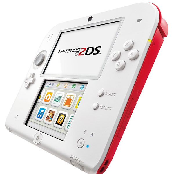 Nintendo 2DS White w/ Light Blue Sides Handheld System with Charger For ...