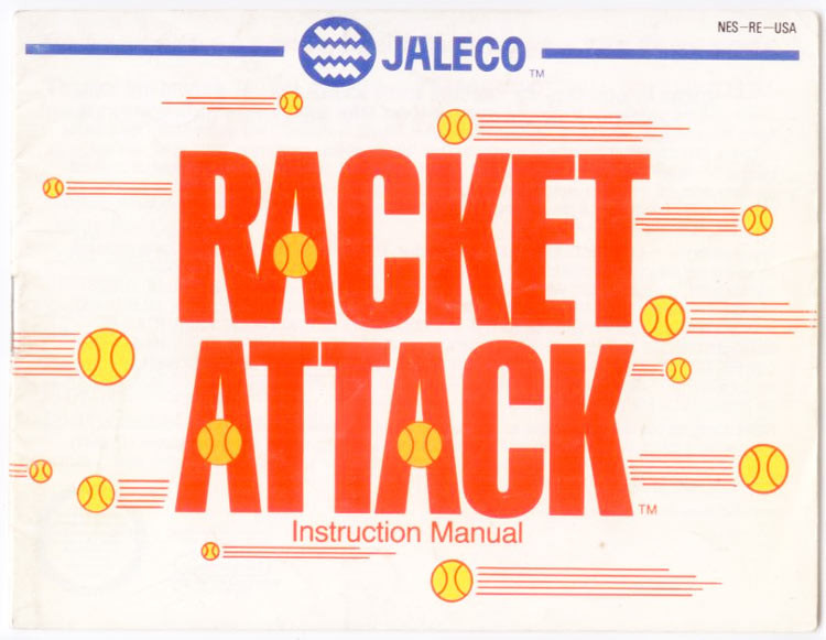 Manual Racket Attack Nintendo NES Instructions For Sale | DKOldies