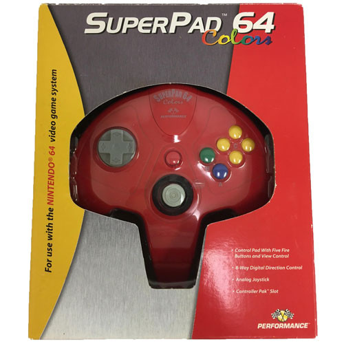 Complete N64 Performance SuperPad 64 Controller Red For Sale