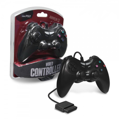 New Armor 3 Dual Analog Controller Black Playstation 2 PS2 For Sale