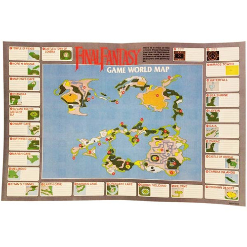 Original Final Fantasy World Map Insert For Sale | DKOldies