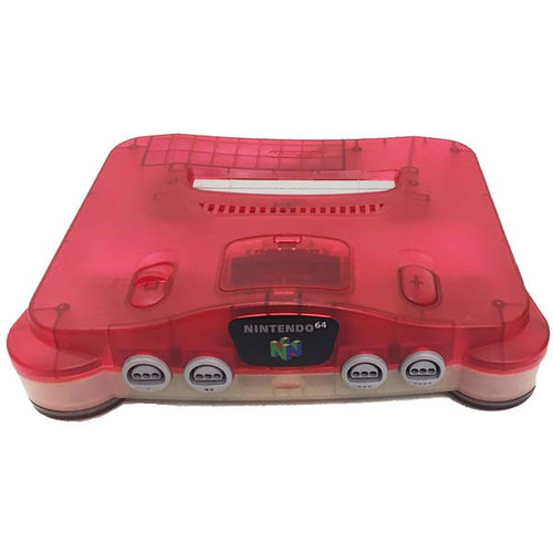 Acceptable Nintendo 64 Red and Clear 2nd Gen Controller System For Sale