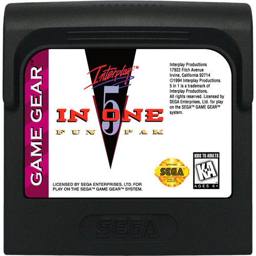 5 In One Fun Pak Sega Game Gear For Sale | DKOldies