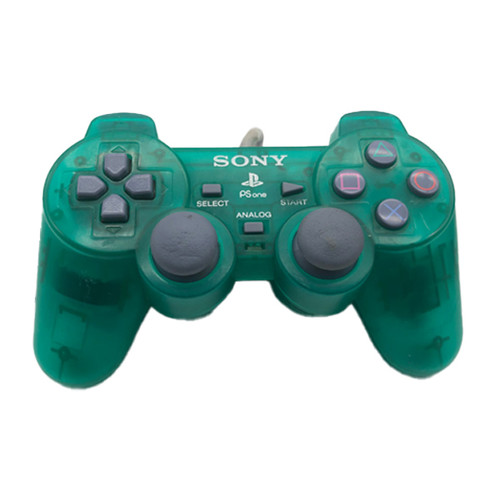 Analog Controller Original Clear Green Controller PSone For Sale | DKOldies