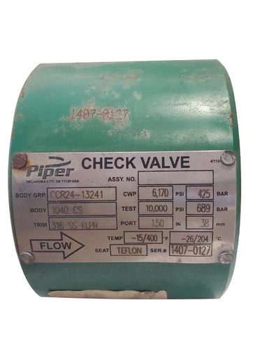 Check Valve, 2", Pv, 6000#, 400 Deg - Dragon Products PES, Inc.