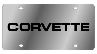 C4 Corvette Script Stainless Steel License Plate | Auto Gear Direct