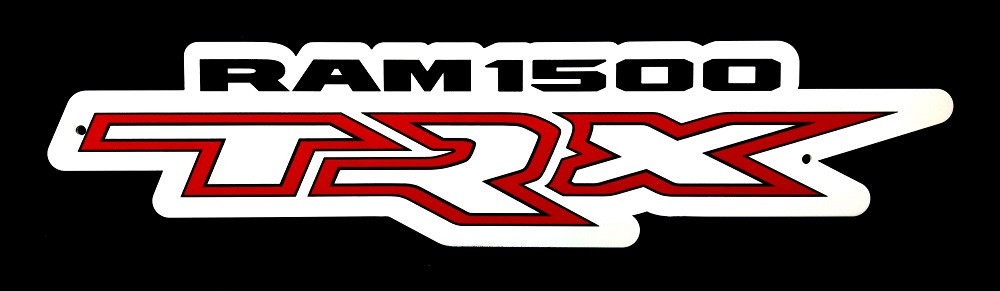 Dodge Ram TRX Black and Red Emblem Metal Sign | Auto Gear Direct