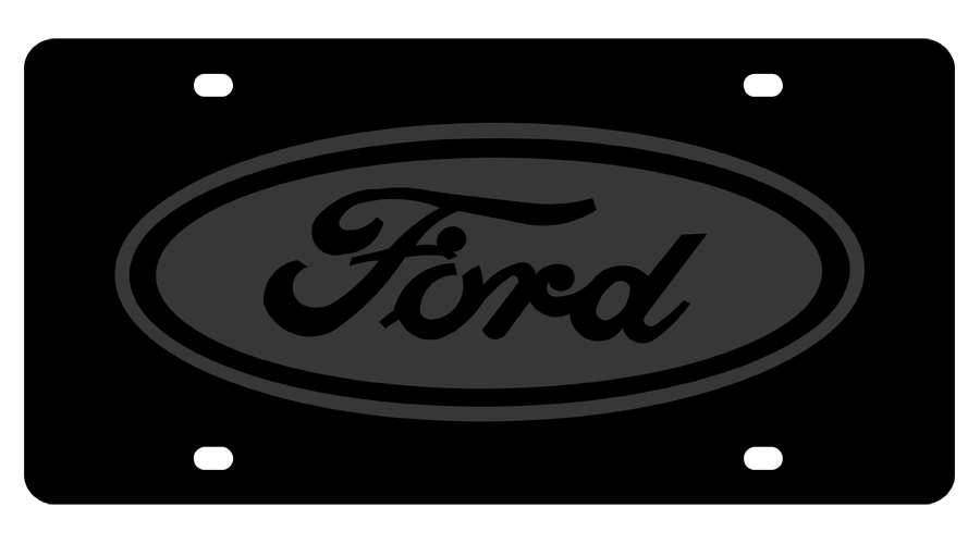Ford Oval Carbon Stainless Steel License Plate | Auto Gear Direct
