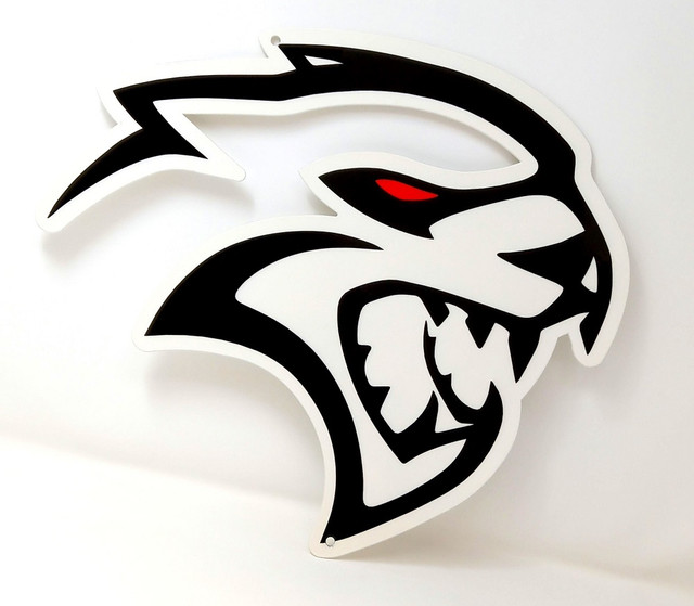Dodge Hellcat Redeye Emblem Metal Sign | Auto Gear Direct