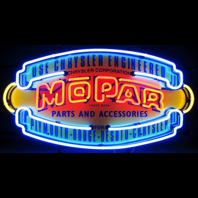 Mopar Parts & Accessories Neon Sign | Silkscreen Back | Auto Gear Direct