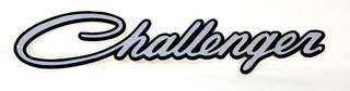 Dodge Challenger Gray Script Metal Sign | Auto Gear Direct