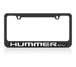 Hummer EV Black License Plate Frame - Mirror Lettering | Auto Gear Direct