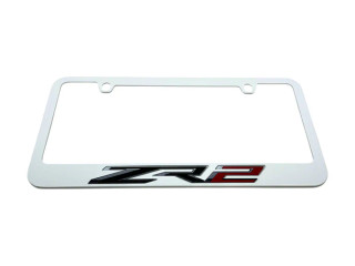 Chevrolet ZR2 White License Plate Frame | Auto Gear Direct
