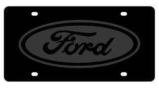 Ford Oval Carbon Stainless Steel License Plate | Auto Gear Direct