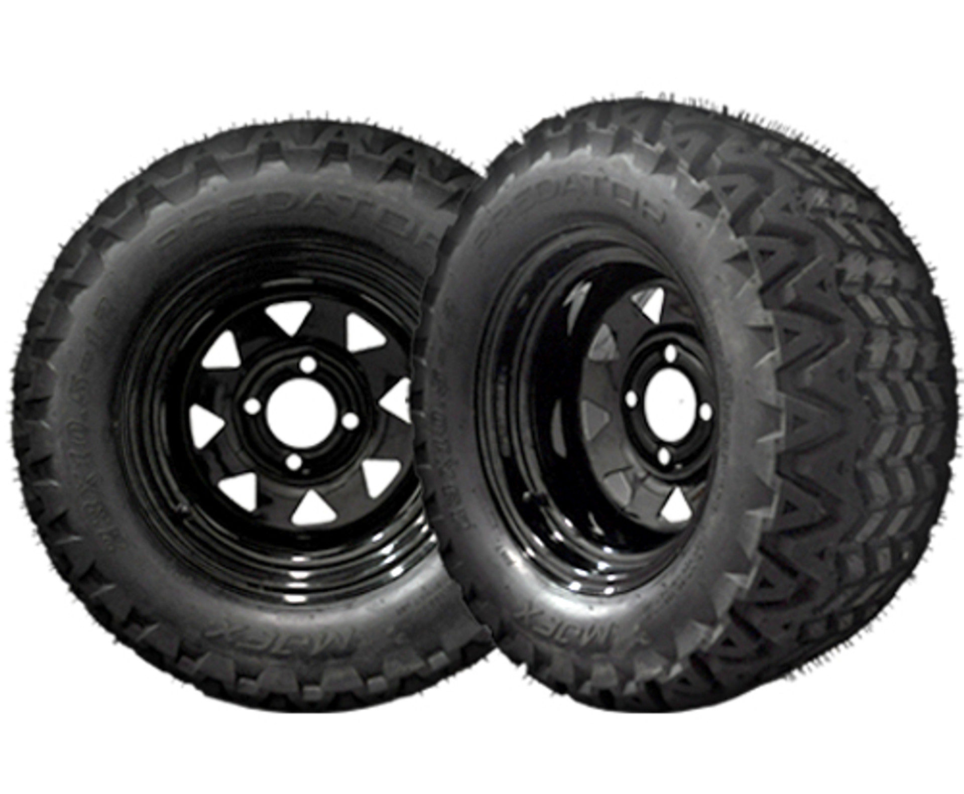 23X10 5X12 Predator Tire On 12 Inch Black Steel Wheel Fat Cat Golf 23x10-5x12-predator-tire-on-12-inch-black-steel-wheel-fat-cat-golf