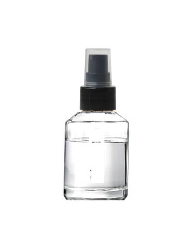 1 Oz Clear Cylinder Slope Glass Bottle with Black Treatment Pump