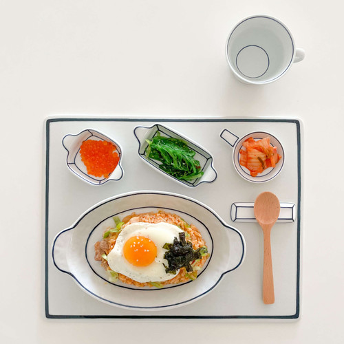 Blueline Oval Deep Plate