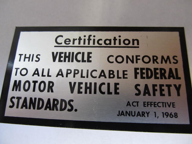 Motor Vehicle Safety Tag - Vintage Campers