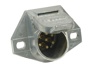 Connector Socket - 7 Way Round Metal - Vintage Campers