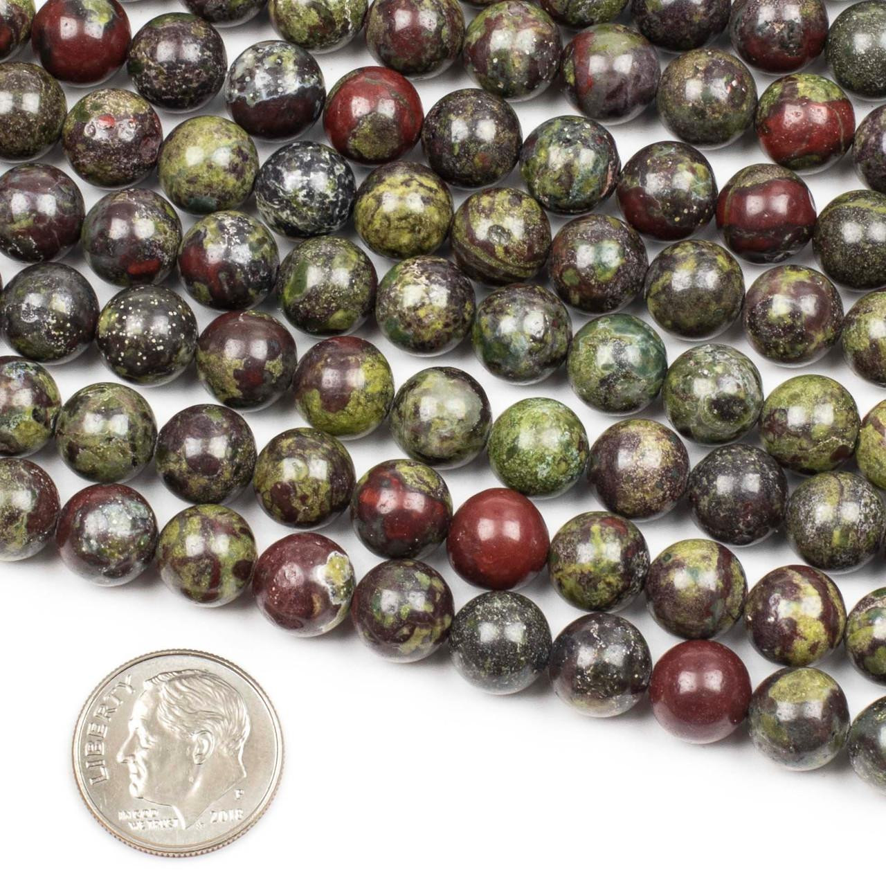 Dragon Blood Jasper 8mm Round Beads - 15 inch strand
