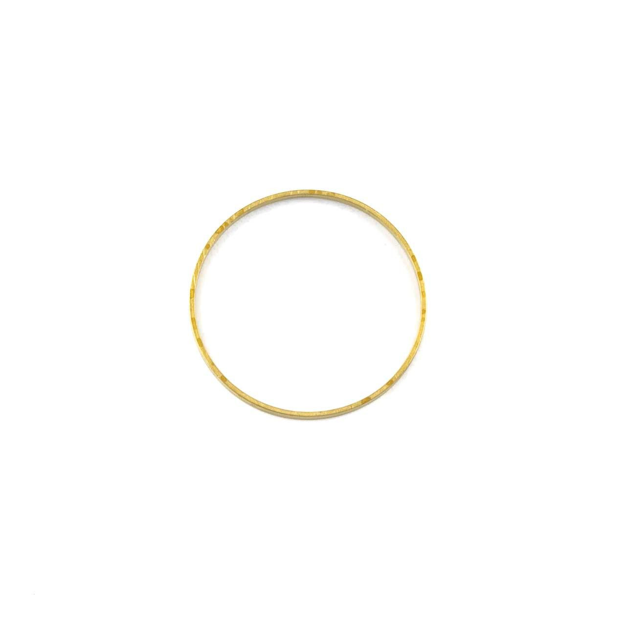 Raw Brass 3mm Thick x 36mm Hammered Hoop Components - 6 per bag - CTBXJ-050