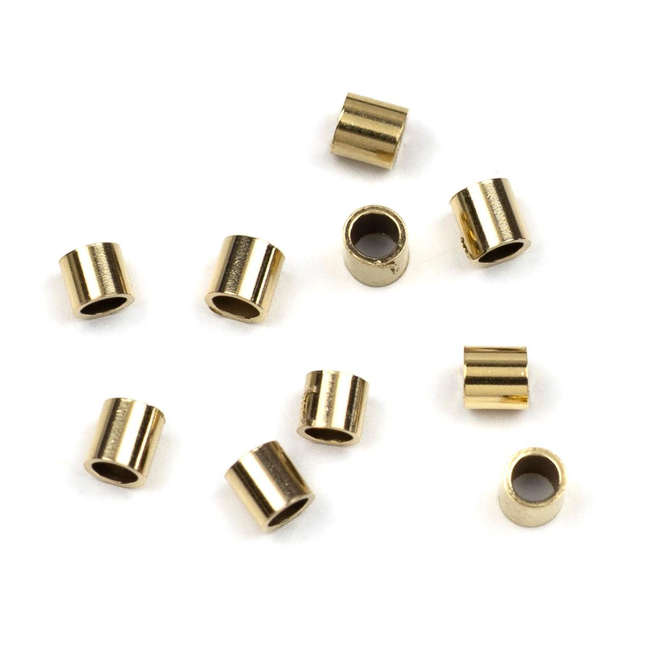 14k Gold Filled 2mm Crimp Tubes - 10 per bag - Cherry Tree Beads