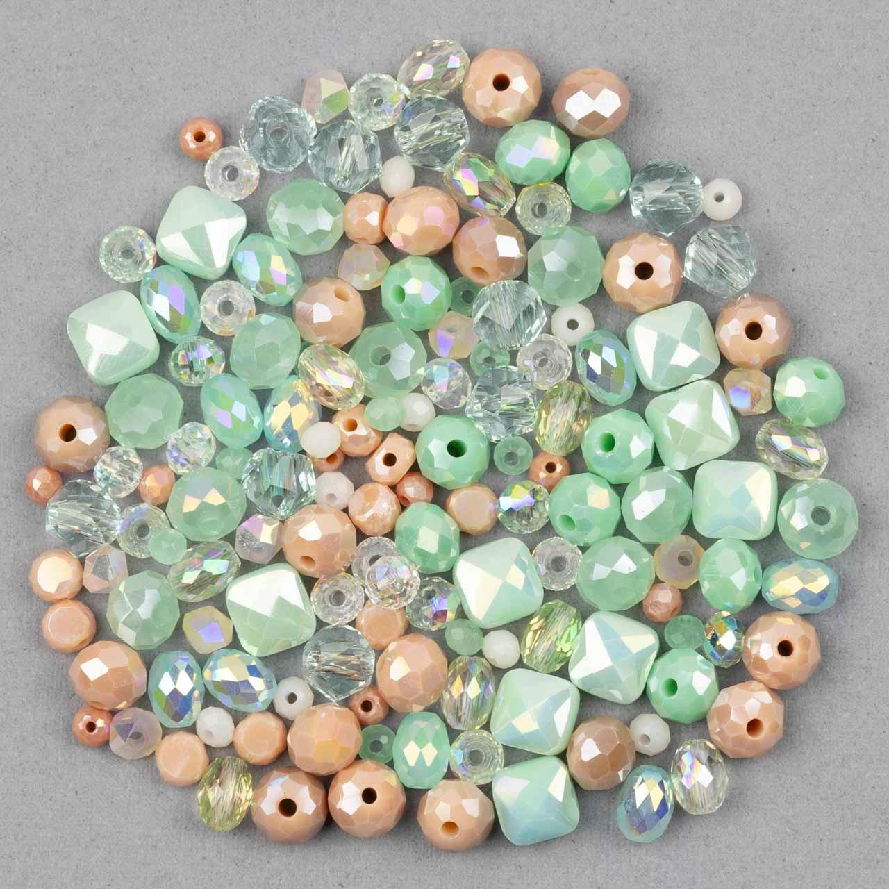 Mint & Apricot Magic Crystal Bead Designer Collection - Cherry Tree Beads