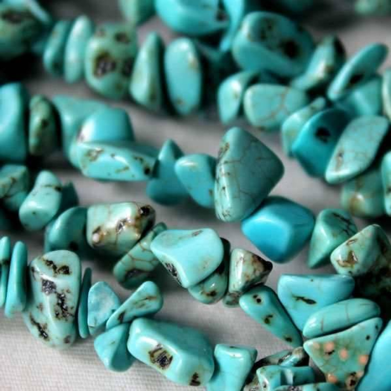 Dyed Turquoise Howlite 5 8mm Chip Beads 32 circular strand