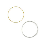 Raw Brass 3mm Thick x 36mm Hammered Hoop Components - 6 per bag - CTBXJ-050