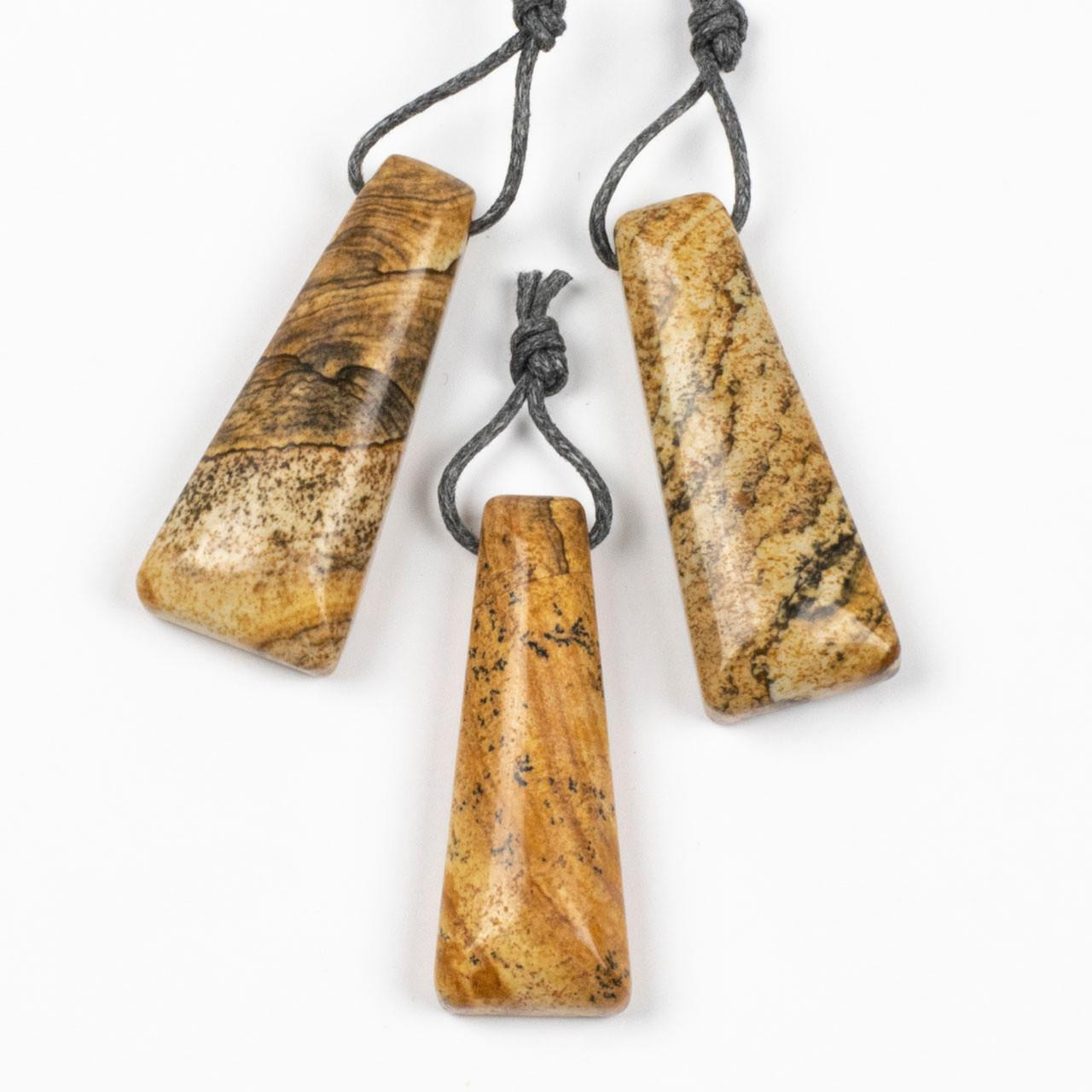 Tapered Rectangle Pendant & Brass Necklace