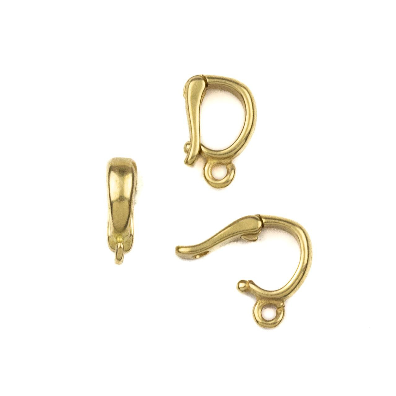 Brass Pendant Bail - 7x10mm, Small with Snap-Lock Closure, Open Loop ...