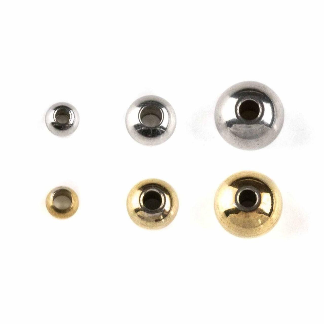 Stainless Steel Round Beads - 20 per bag - Cherry Tree Beads