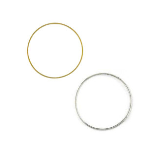 Raw Brass 3mm Thick x 36mm Hammered Hoop Components - 6 per bag - CTBXJ-050