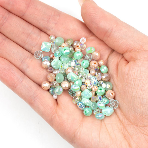 Mint & Apricot Magic Crystal Bead Designer Collection - Cherry Tree Beads